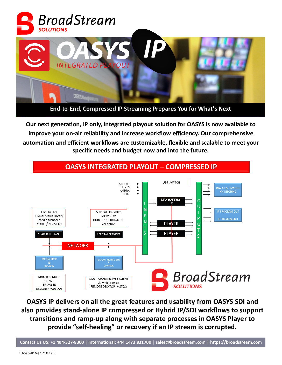 OASYS-IP Datasheet_2024 | Integrated Playout, Captioning & Subtitling
