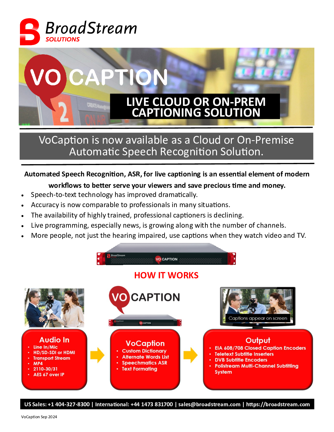 VoCaption_Datasheet | Integrated Playout, Captioning & Subtitling